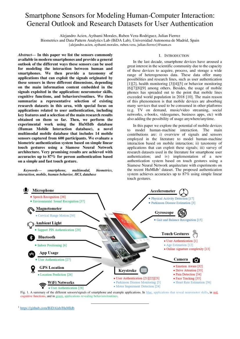 Smartphone Sensors for Modeling Human-Computer Interaction: General ...