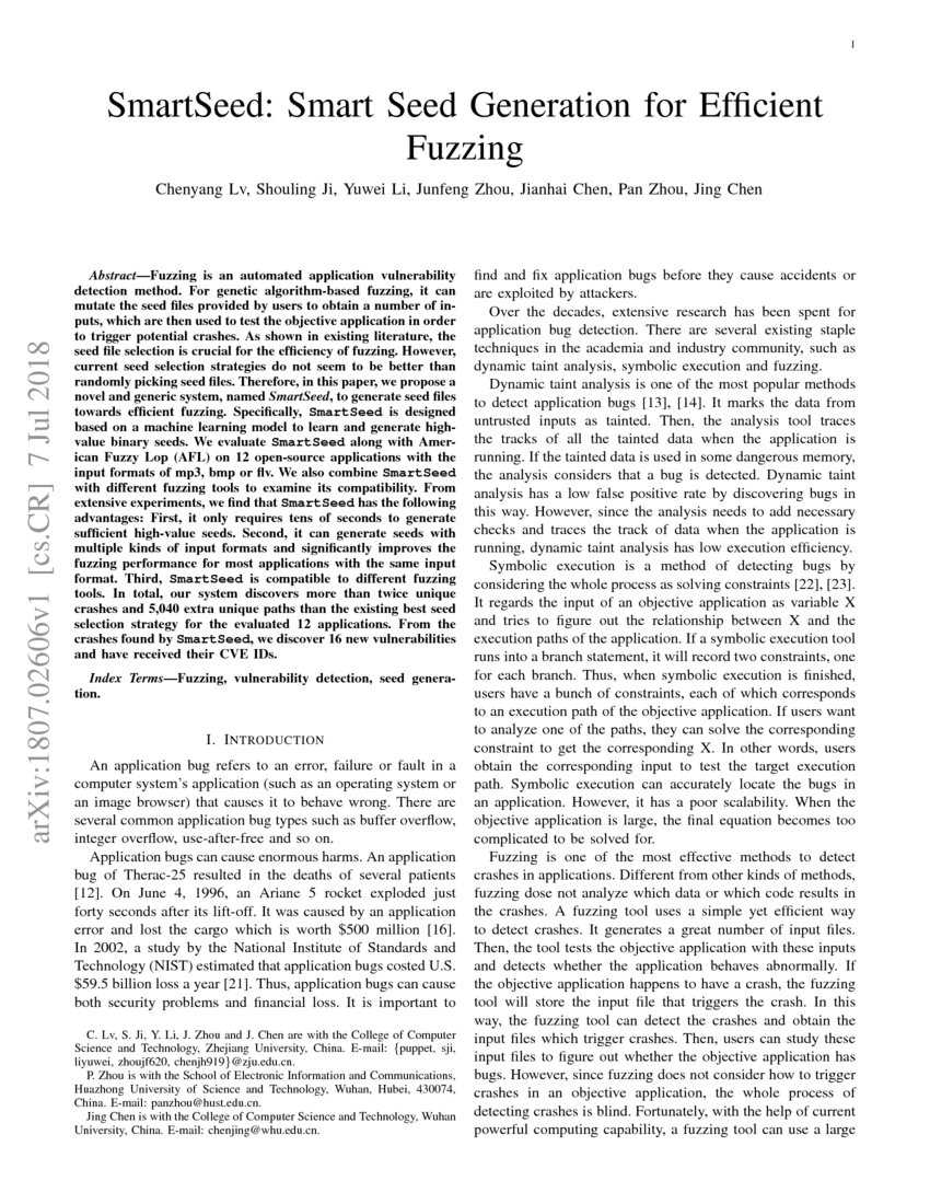 SmartSeed: Smart Seed Generation for Efficient Fuzzing | DeepAI