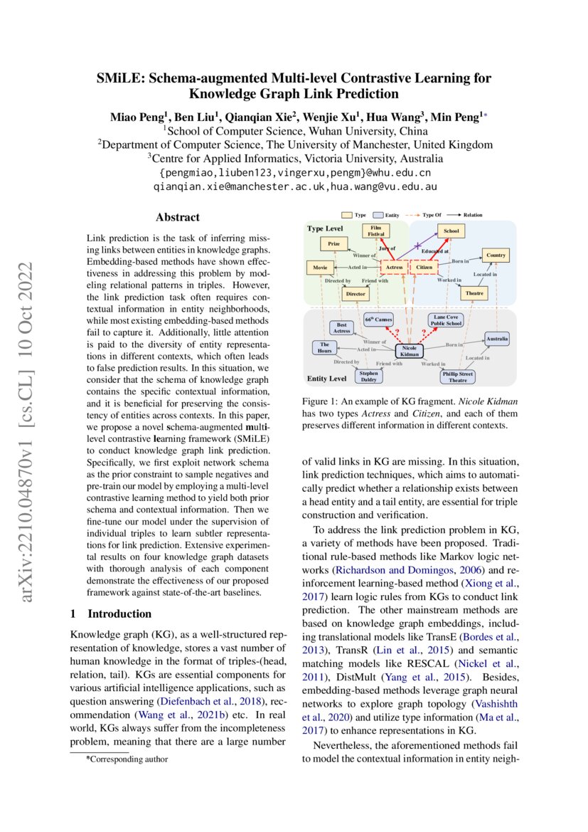 SMiLE: Schema-augmented Multi-level Contrastive Learning for Knowledge ... SMiLE: Schema-augmented Multi-level Contrastive Learning for Knowledge ...