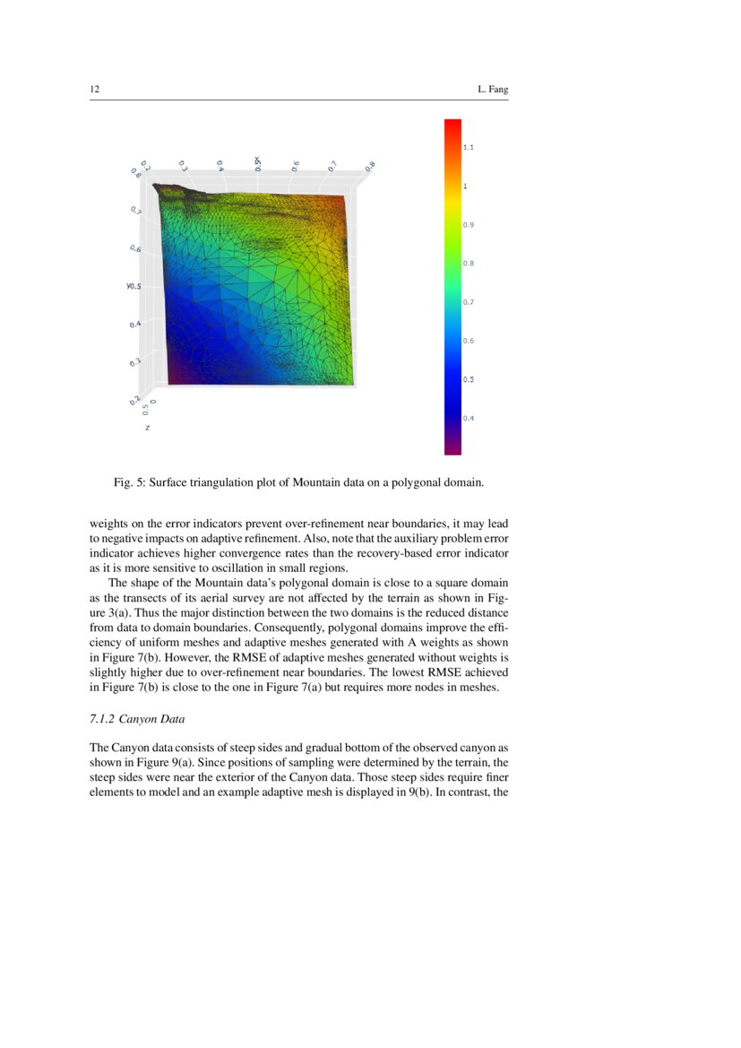Smooth digital terrain modelling in irregular domain using adaptive finite element thin plate ...