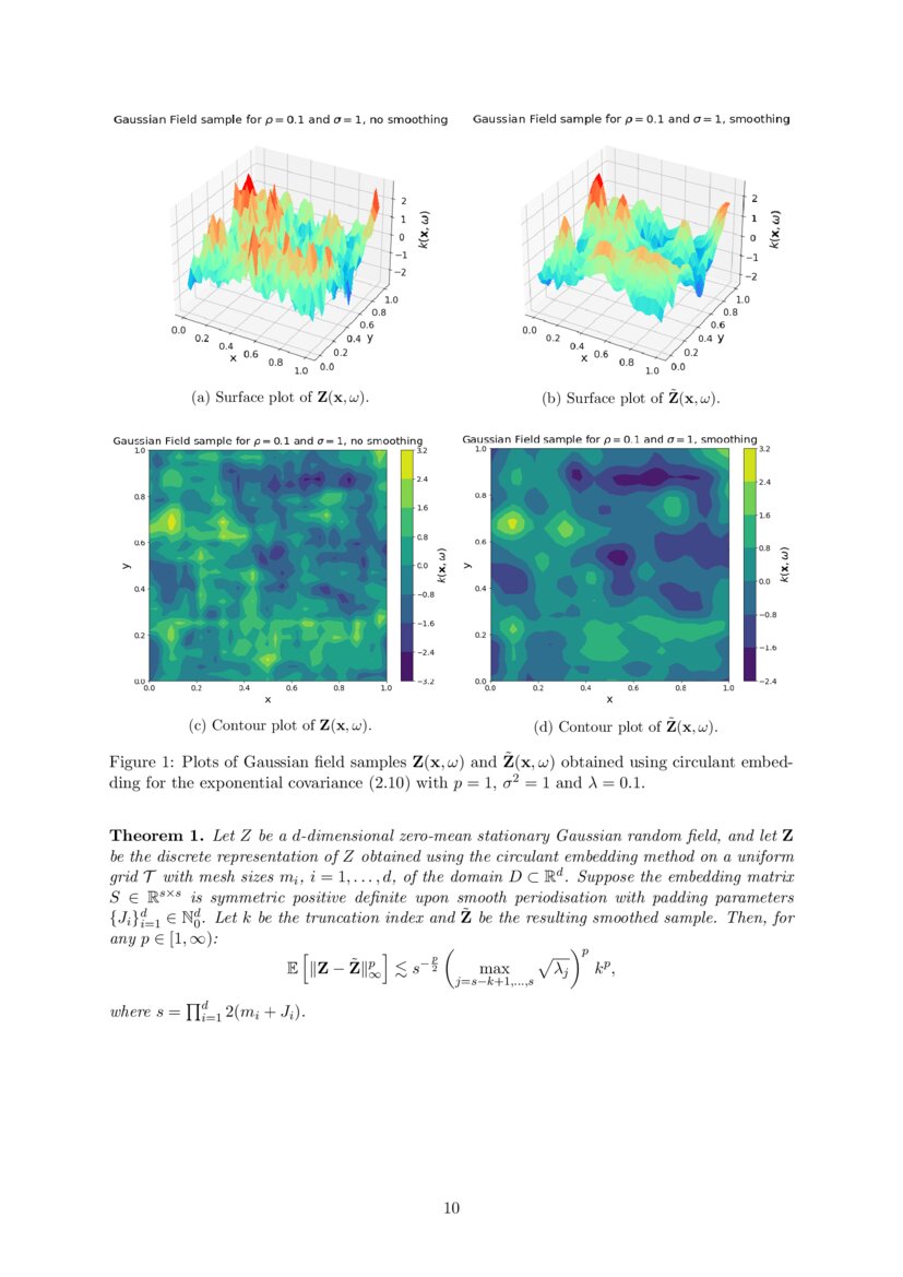 Smoothed Circulant Embedding with Applications to Multilevel Monte Carlo Methods for PDEs with ...