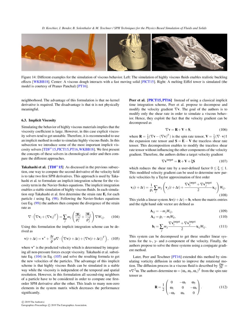 Smoothed Particle Hydrodynamics Techniques For The Physics Based Simulation Of Fluids And Solids 0962
