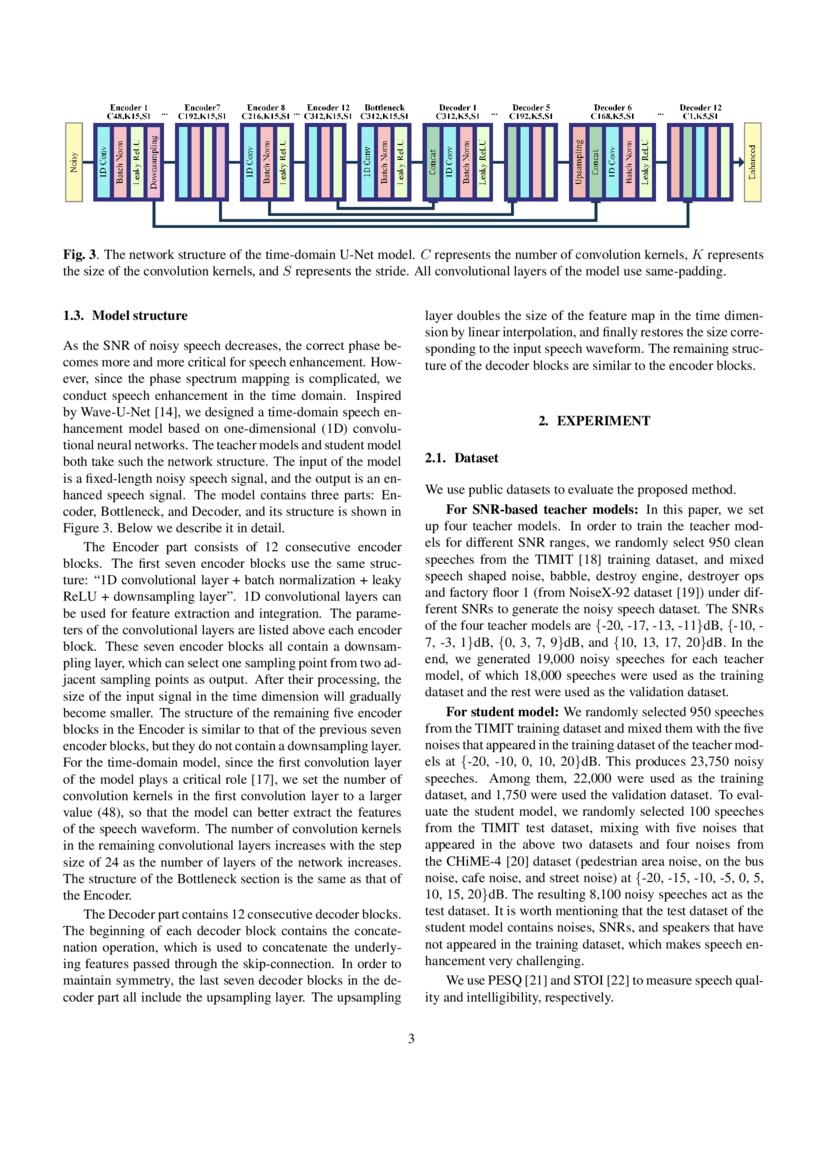 SNR-based teachers-student technique for speech enhancement | DeepAI