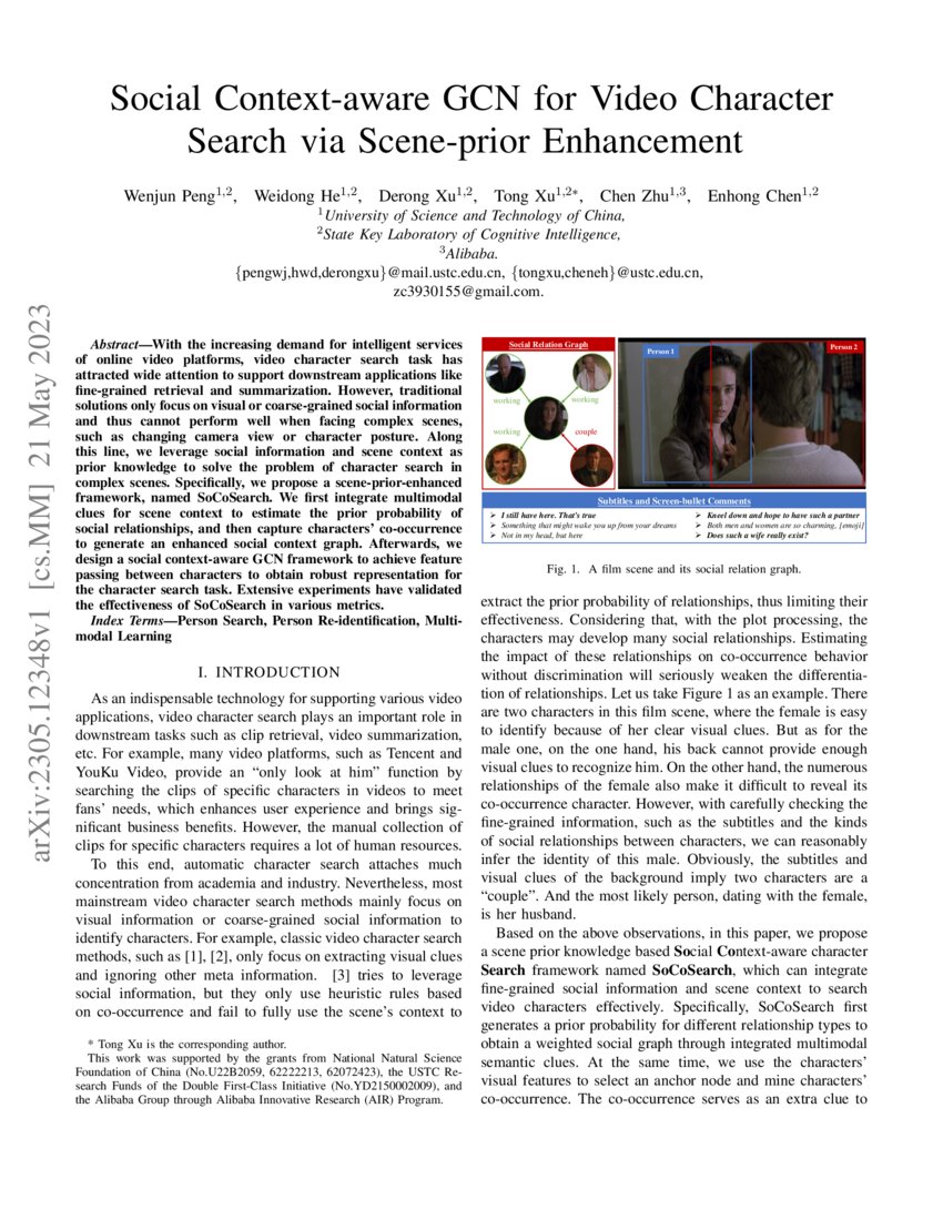 Social Context Aware Gcn For Video Character Search Via Scene Prior Enhancement Deepai
