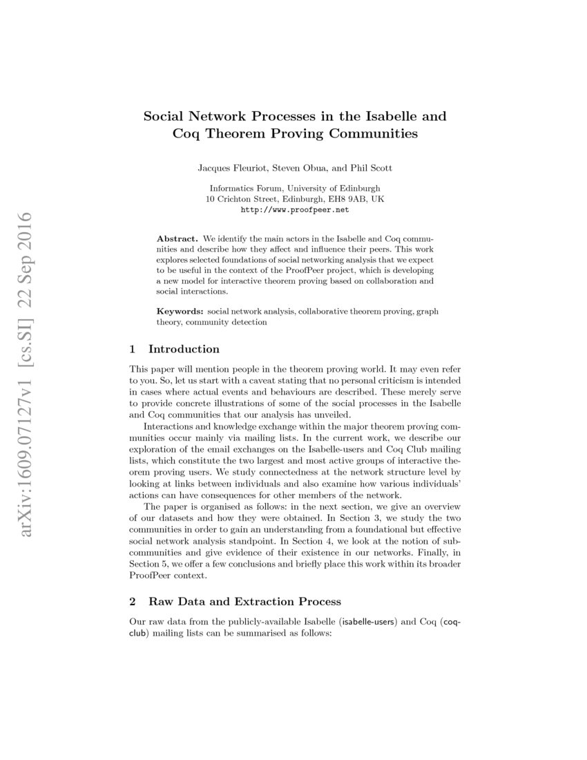 Social Network Processes in the Isabelle and Coq Theorem Proving ...