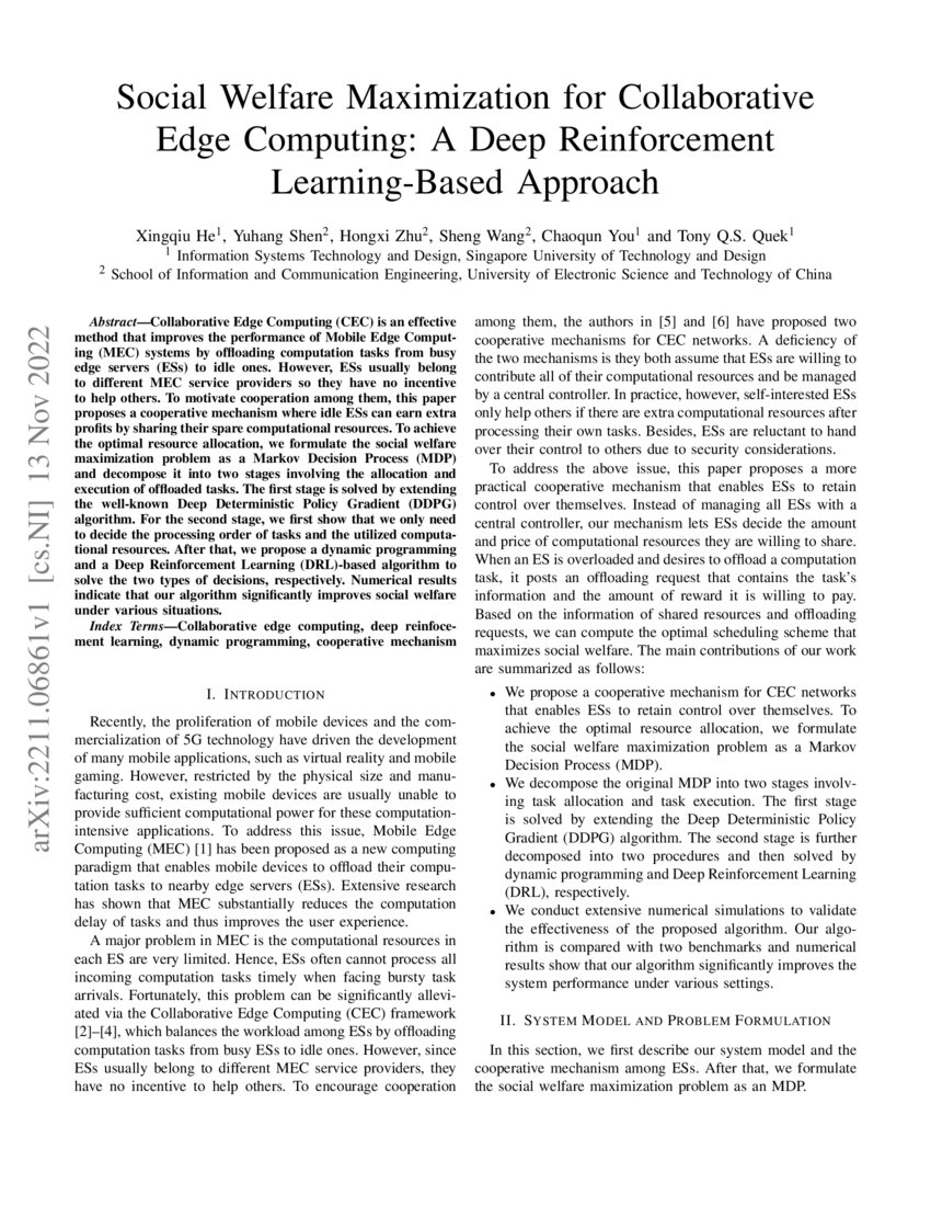 Social Welfare Maximization For Collaborative Edge Computing A Deep Reinforcement Learning 1798