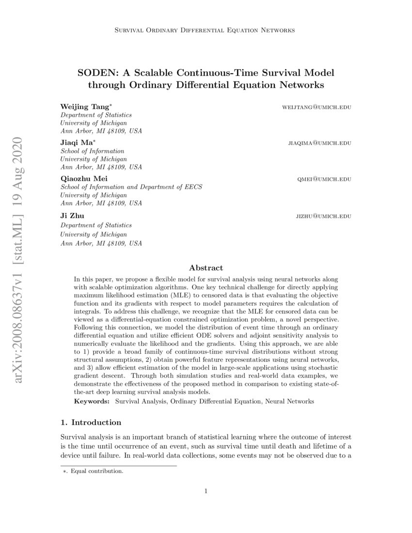 Soden A Scalable Continuous Time Survival Model Through Ordinary