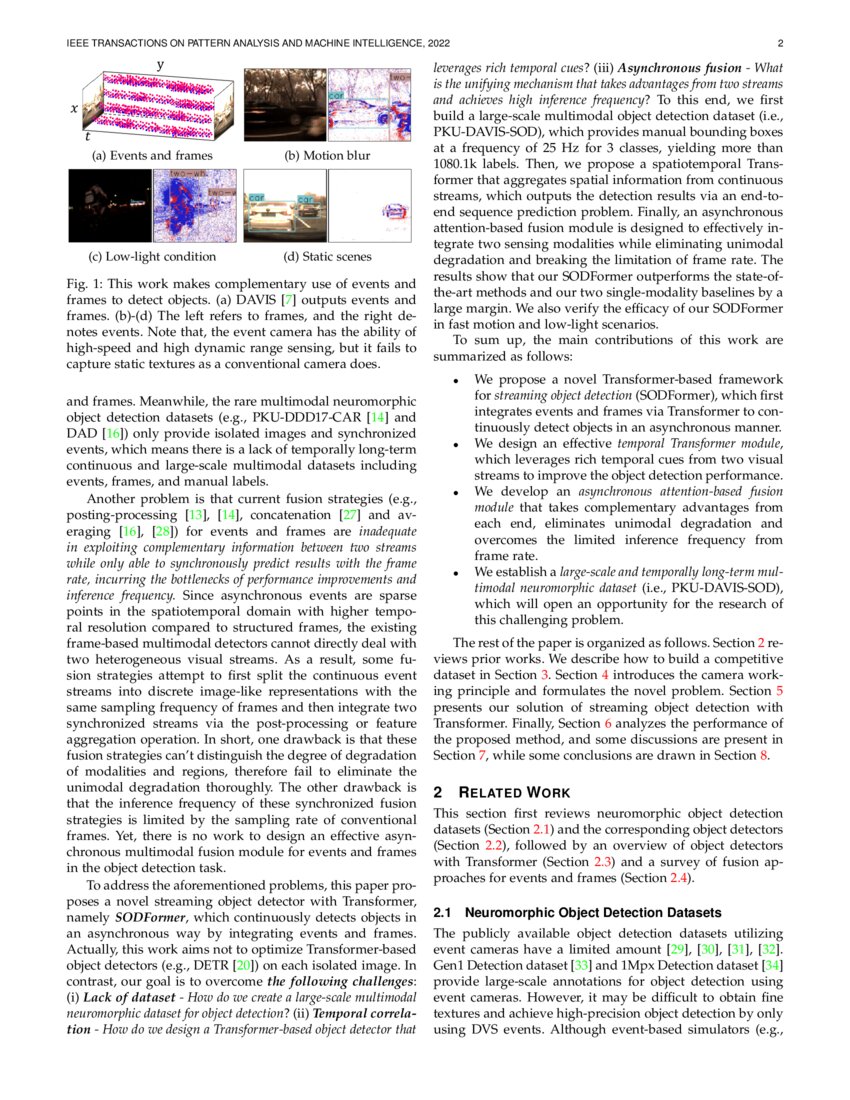 Sodformer Streaming Object Detection With Transformer Using Events And