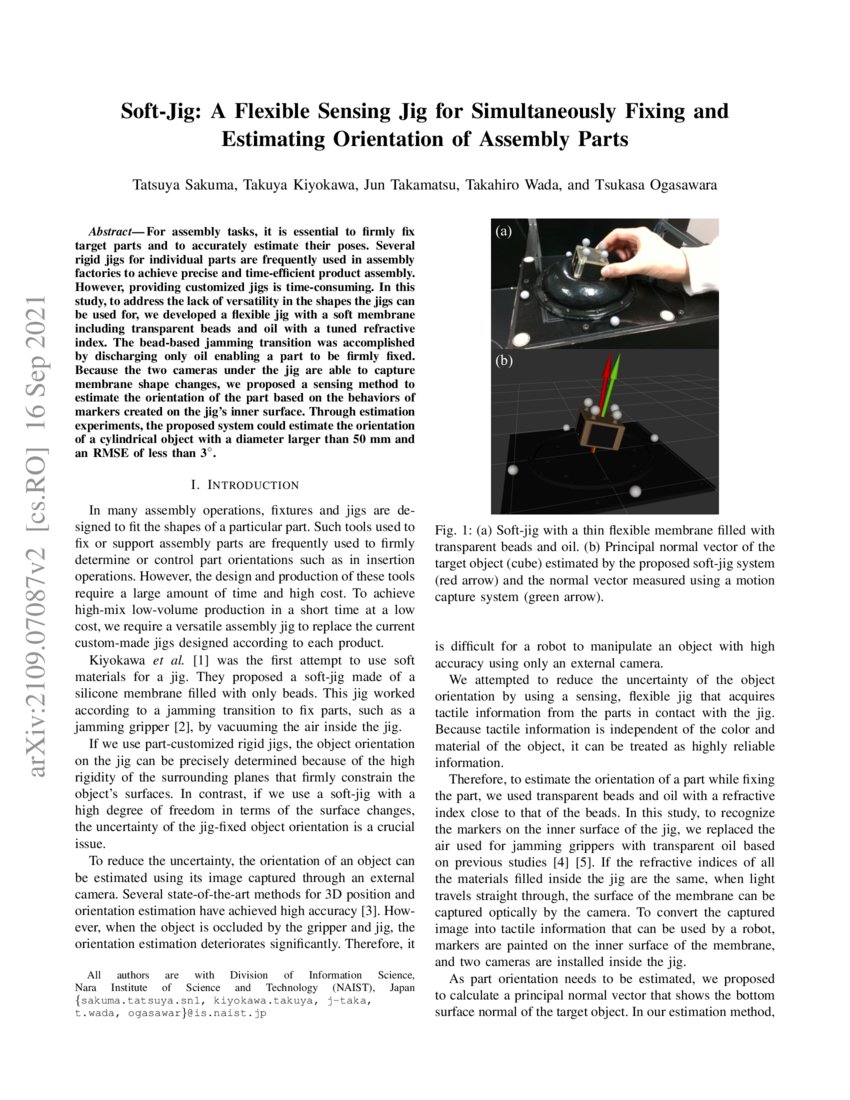 Soft-Jig: A Flexible Sensing Jig for Simultaneously Fixing and ...