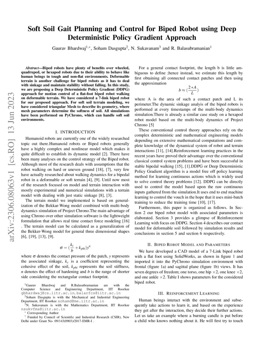 Soft Soil Gait Planning and Control for Biped Robot using Deep ... Soft Soil Gait Planning and Control for Biped Robot using Deep ...