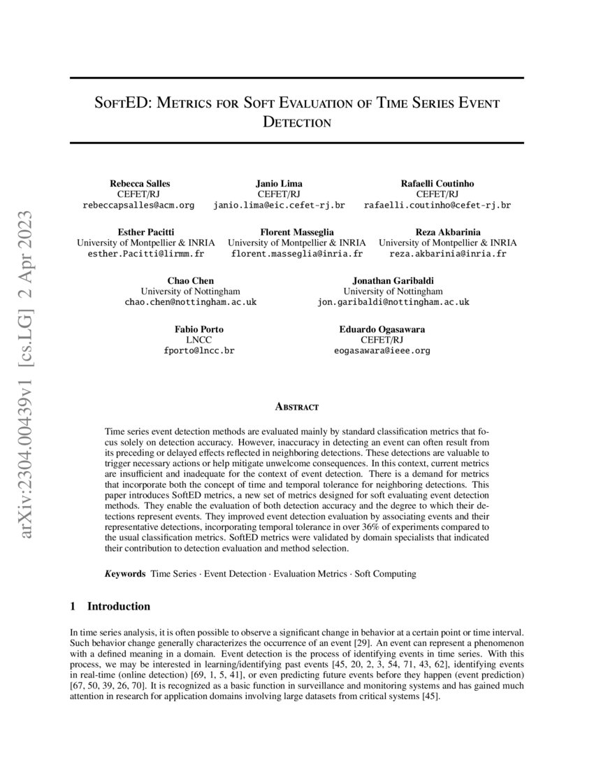 Softed Metrics For Soft Evaluation Of Time Series Event Detection Deepai