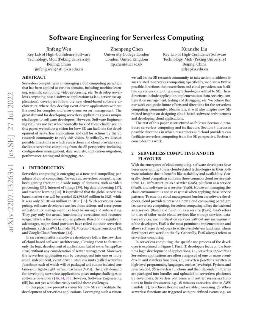 Software Engineering For Serverless Computing Deepai 4855