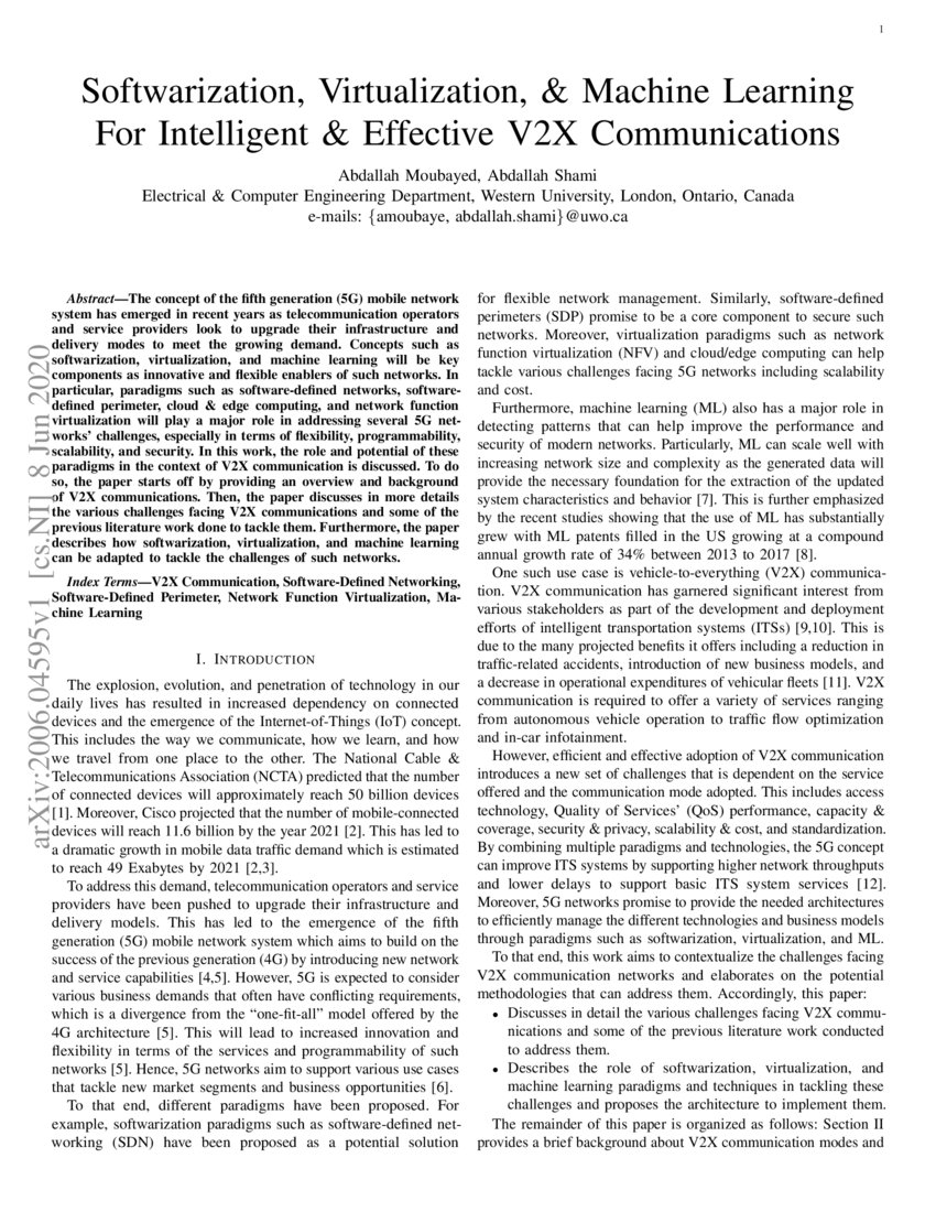 Softwarization, Virtualization, Machine Learning For Intelligent ...