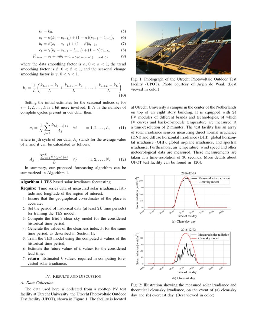 Solar Irradiance Forecasting Using Triple Exponential Smoothing Deepai