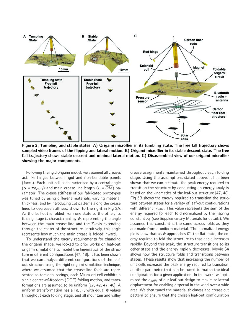 Solar-powered shape-changing origami microfliers | DeepAI