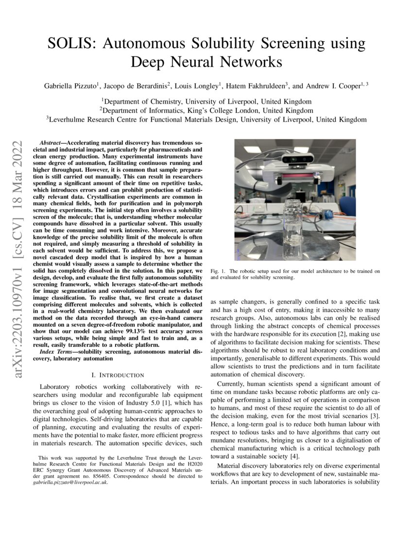 SOLIS: Autonomous Solubility Screening using Deep Neural Networks | DeepAI SOLIS: Autonomous Solubility Screening using Deep Neural Networks | DeepAI