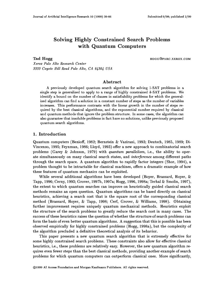 Solving Highly Constrained Search Problems with Quantum Computers | DeepAI