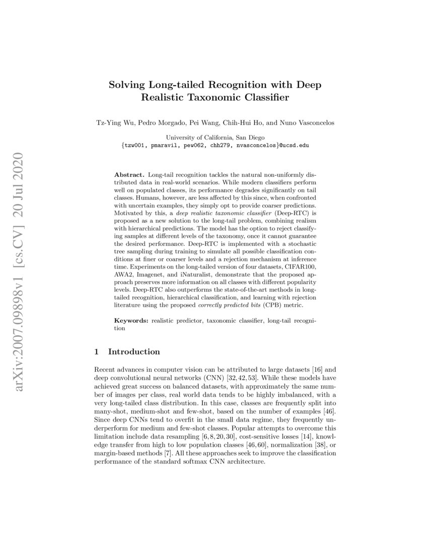 Solving Long-tailed Recognition with Deep Realistic Taxonomic Classifier | DeepAI