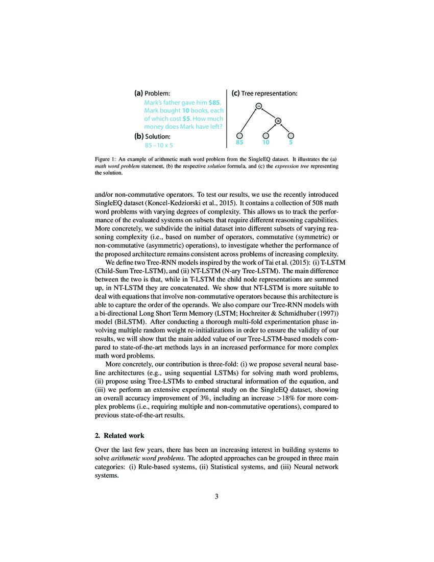 Solving Math Word Problems by Scoring Equations with Recursive Neural ...
