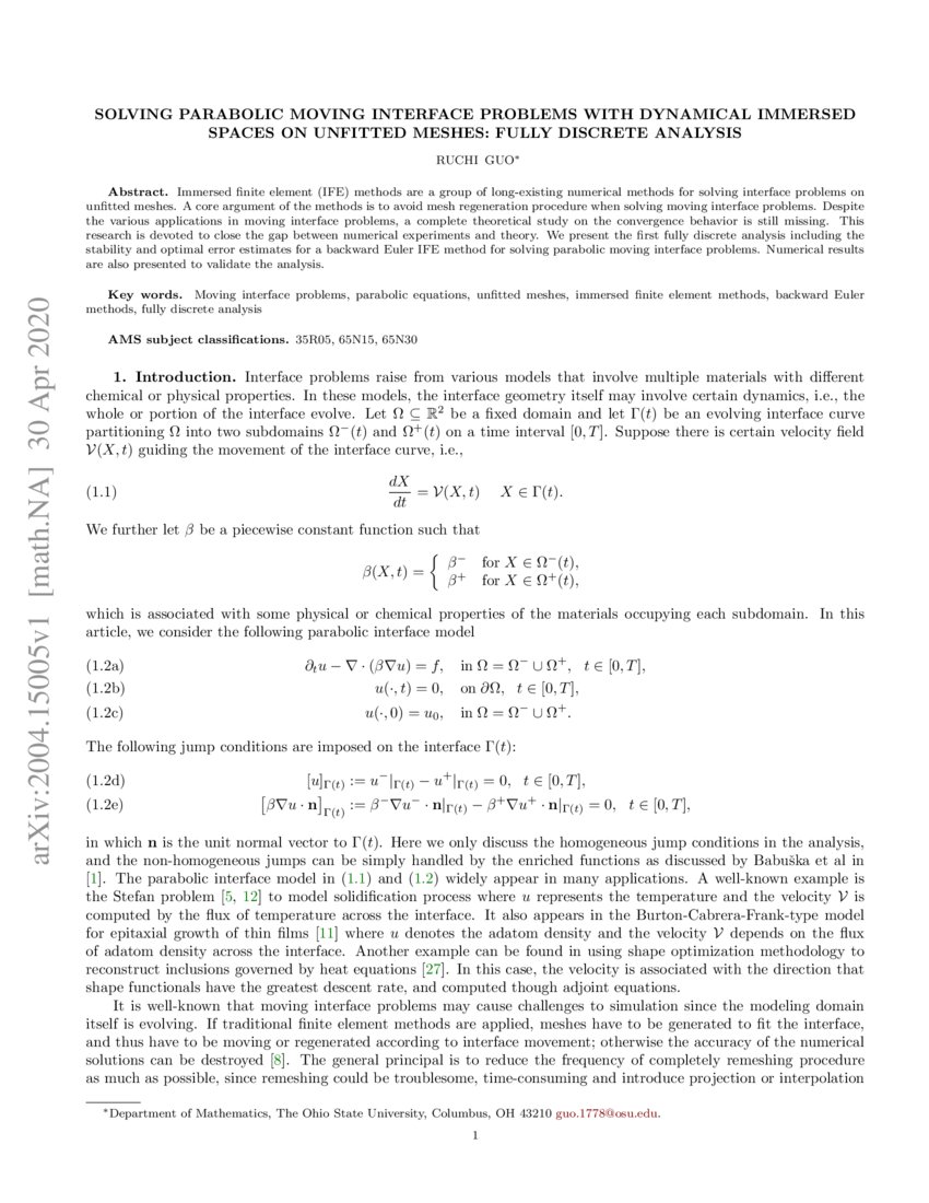Solving Parabolic Moving Interface Problems with Dynamical Immersed Spaces on Unfitted Meshes ...