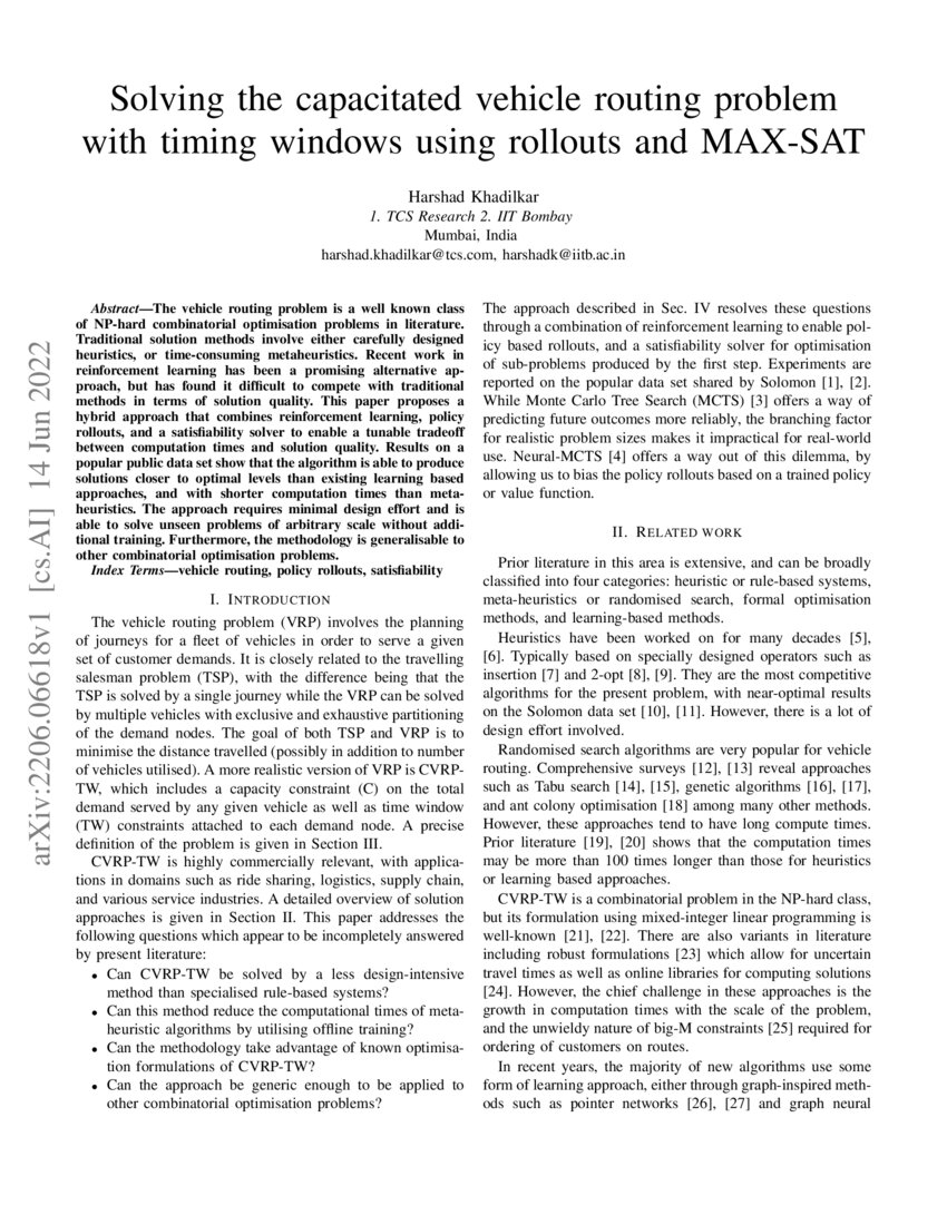 Solving The Capacitated Vehicle Routing Problem With Timing Windows