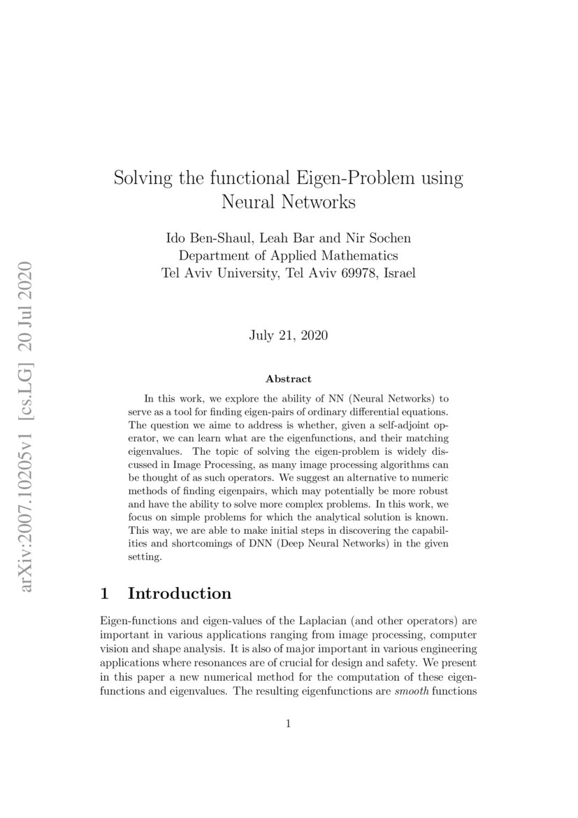 Solving the functional Eigen-Problem using Neural Networks | DeepAI