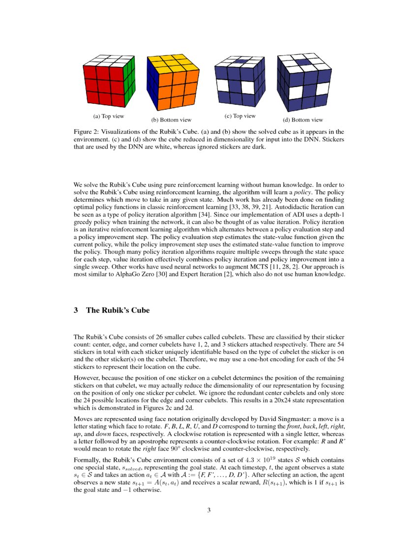 Solving the Rubik's Cube Without Human Knowledge | DeepAI