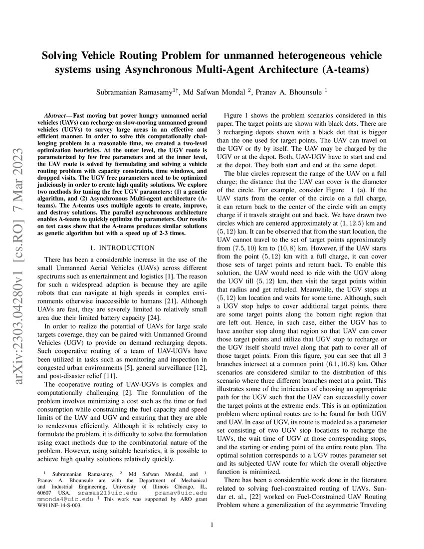 Solving Vehicle Routing Problem For Unmanned Heterogeneous Vehicle Systems Using Asynchronous
