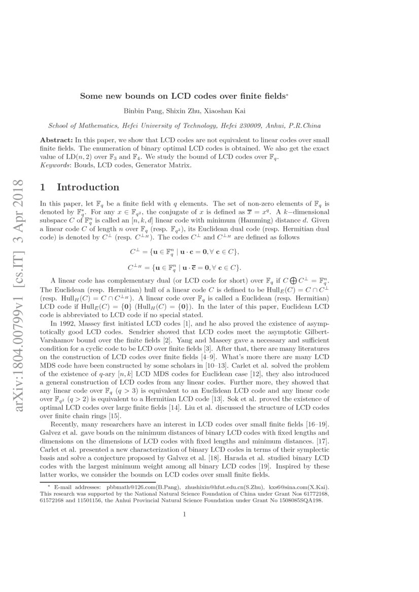 Some New Bounds On Lcd Codes Over Finite Fields Deepai