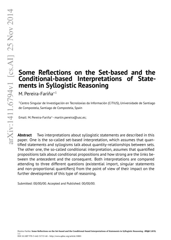 Some Reflections on the Set-based and the Conditional-based Interpretations of Statements in ...