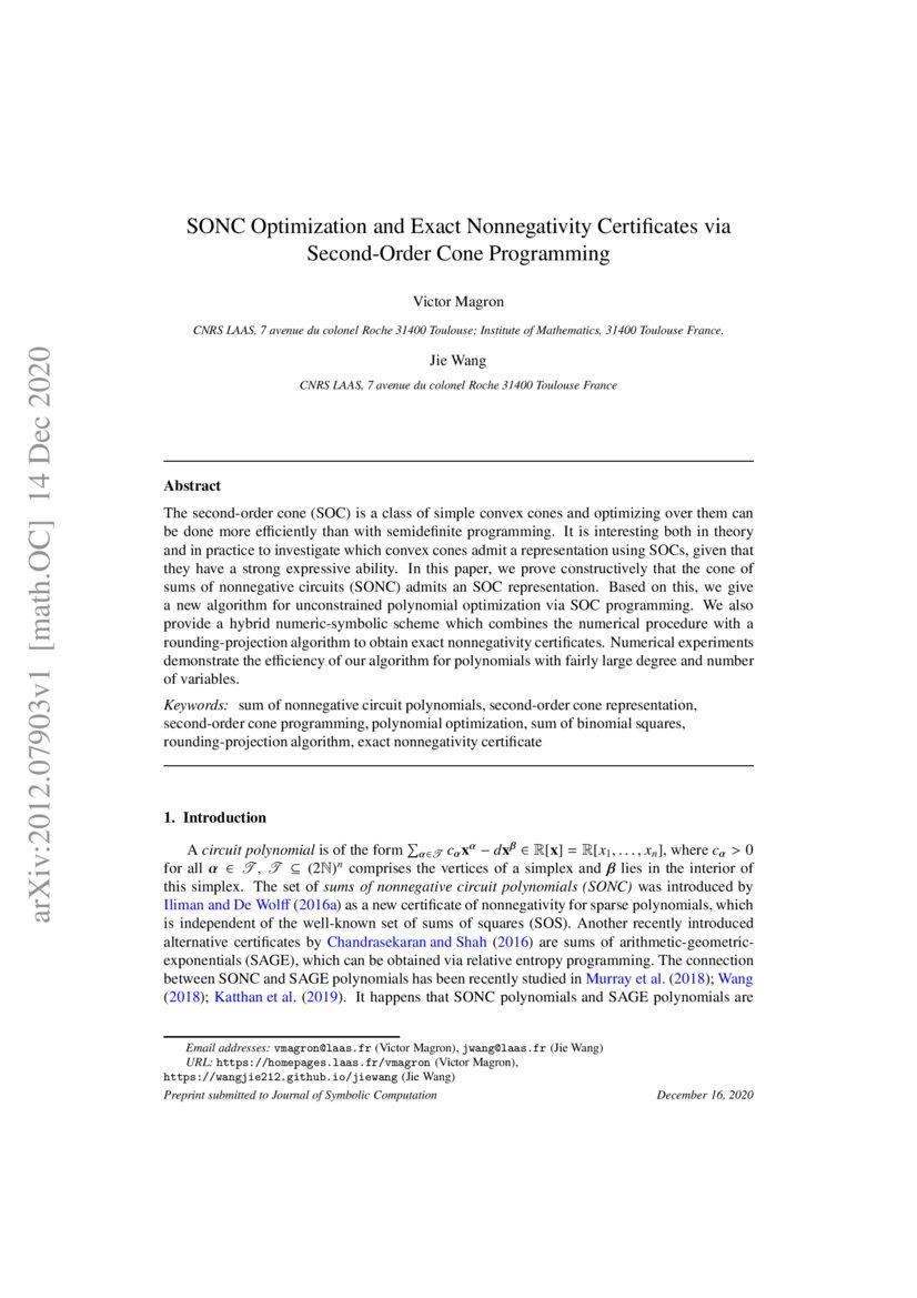 SONC Optimization and Exact Nonnegativity Certificates via Second-Order ...