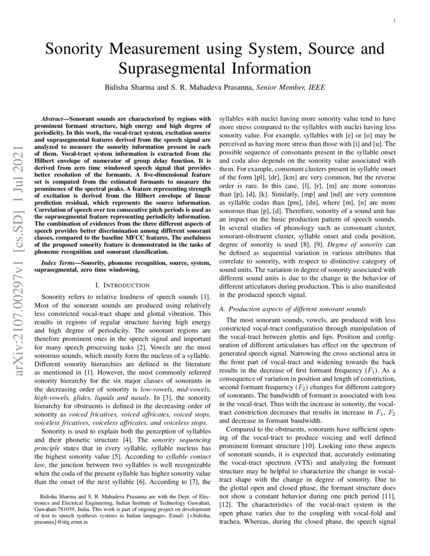 Sonority Measurement Using System, Source, and Suprasegmental Information | DeepAI