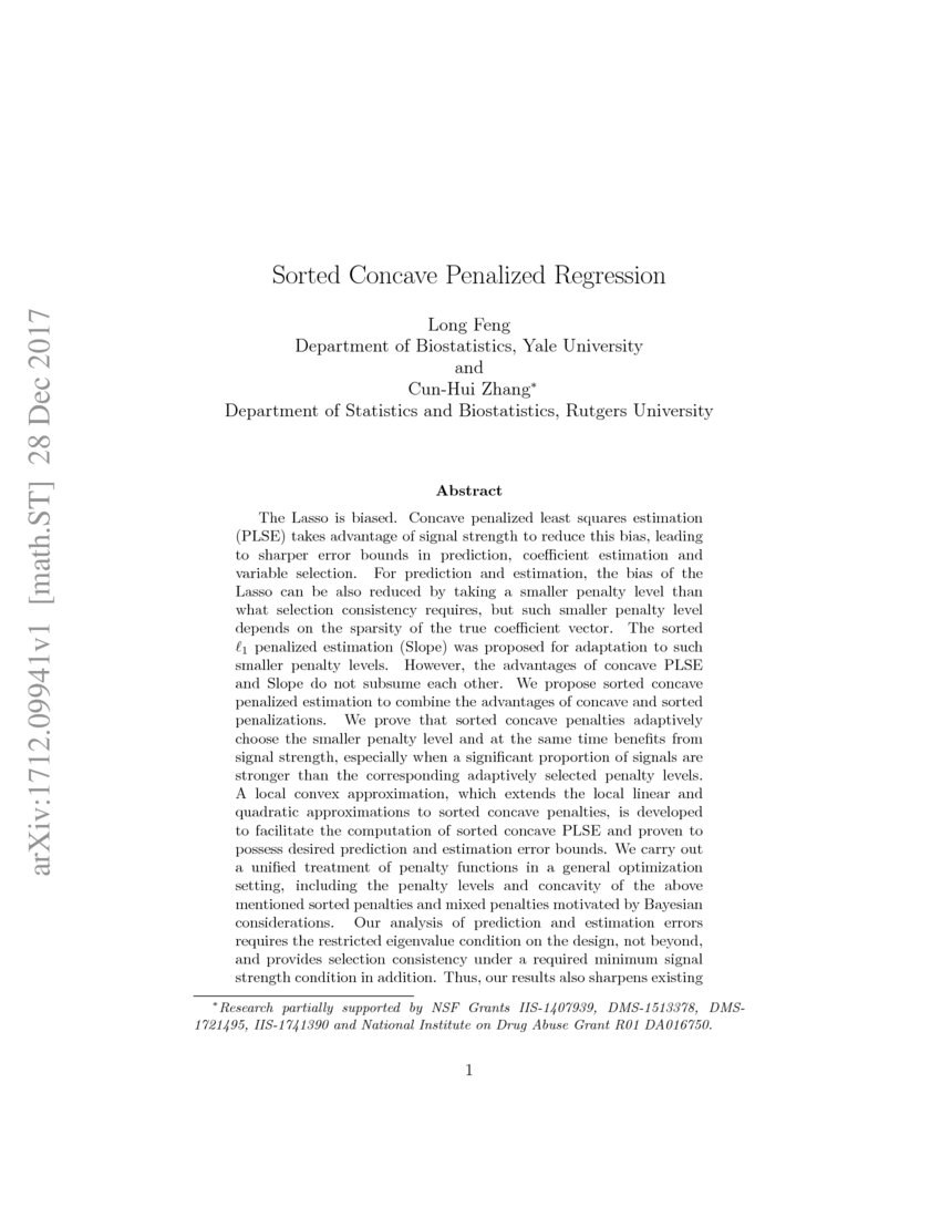 Sorted Concave Penalized Regression | DeepAI