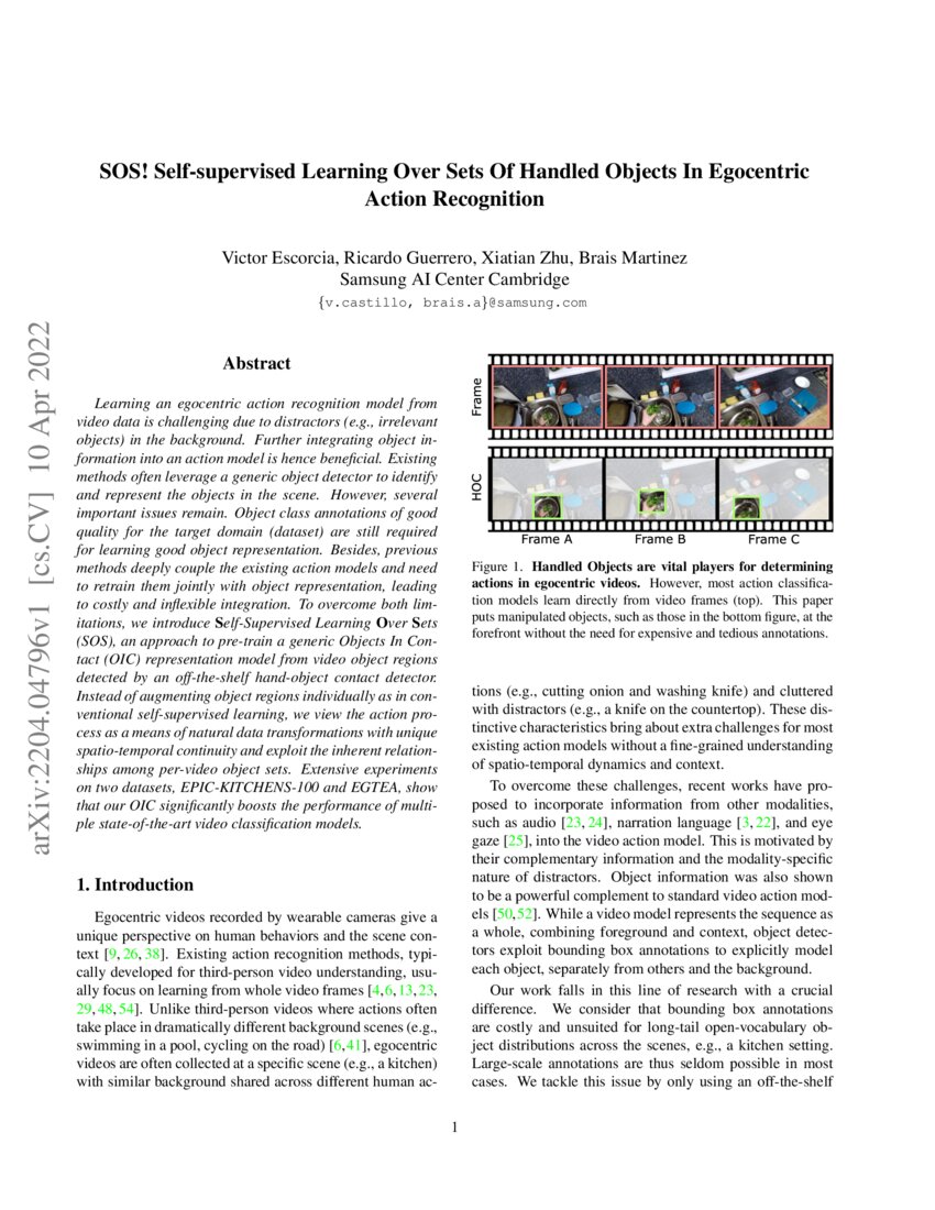 SOS! Self-supervised Learning Over Sets Of Handled Objects In ...