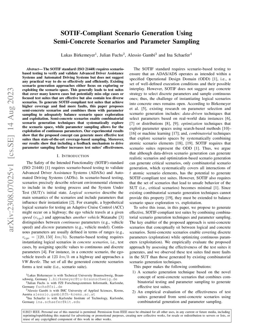 SOTIF-Compliant Scenario Generation Using Semi-Concrete Scenarios and ...