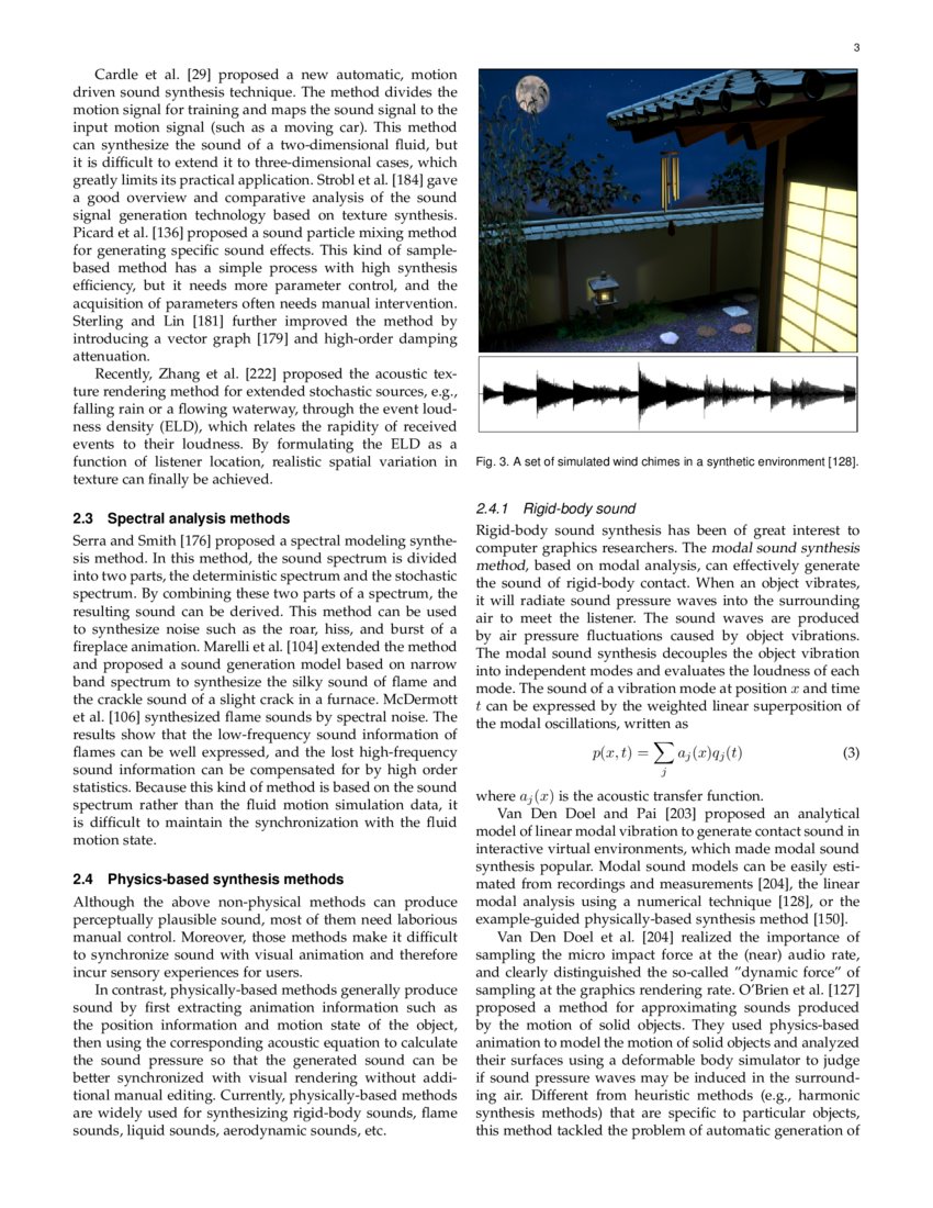 Sound Synthesis, Propagation, and Rendering: A Survey | DeepAI