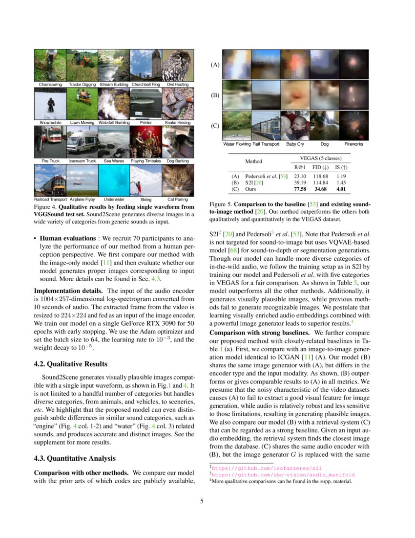 Sound to Visual Scene Generation by Audio-to-Visual Latent Alignment | DeepAI