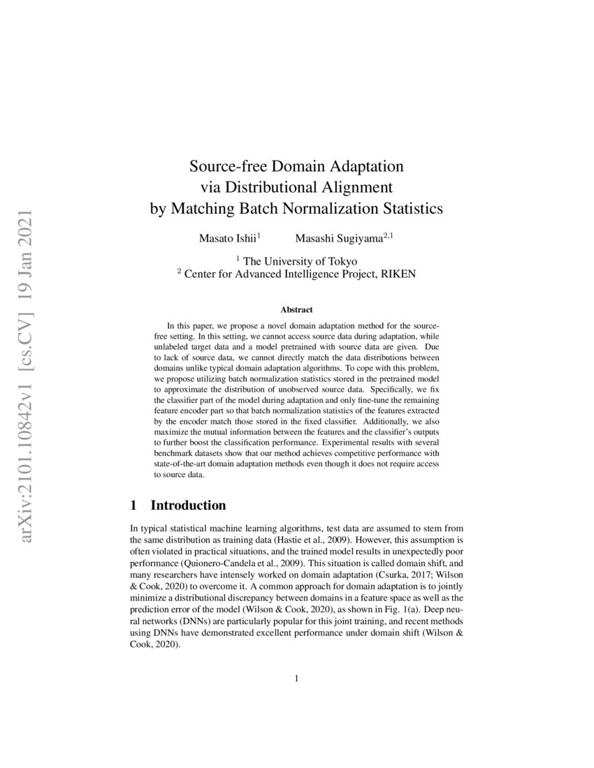 Source Free Domain Adaptation Via Distributional Alignment By Matching