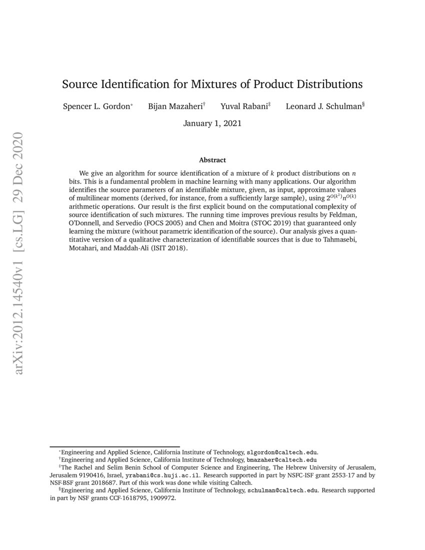 Source Identification for Mixtures of Product Distributions | DeepAI