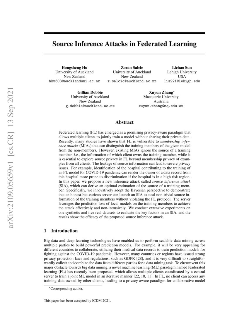 Source Inference Attacks In Federated Learning Deepai 9624