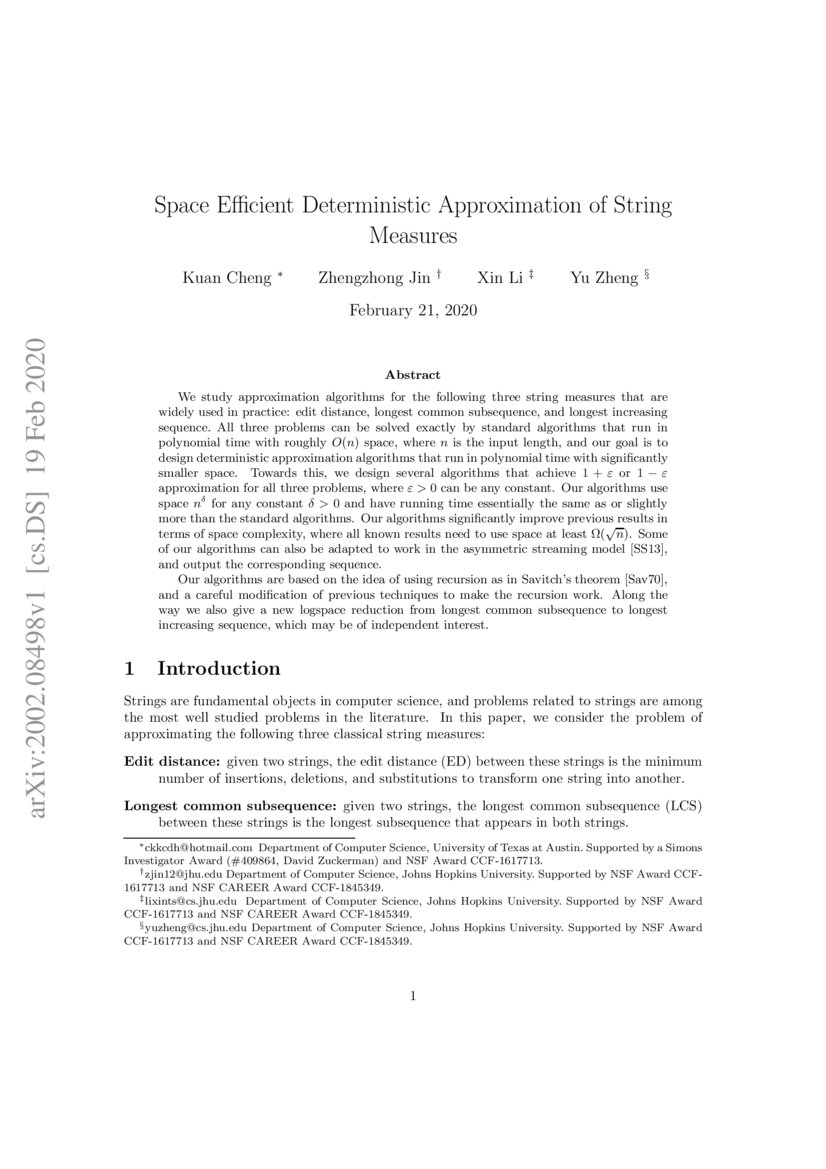 Space Efficient Deterministic Approximation Of String Measures Deepai 1001