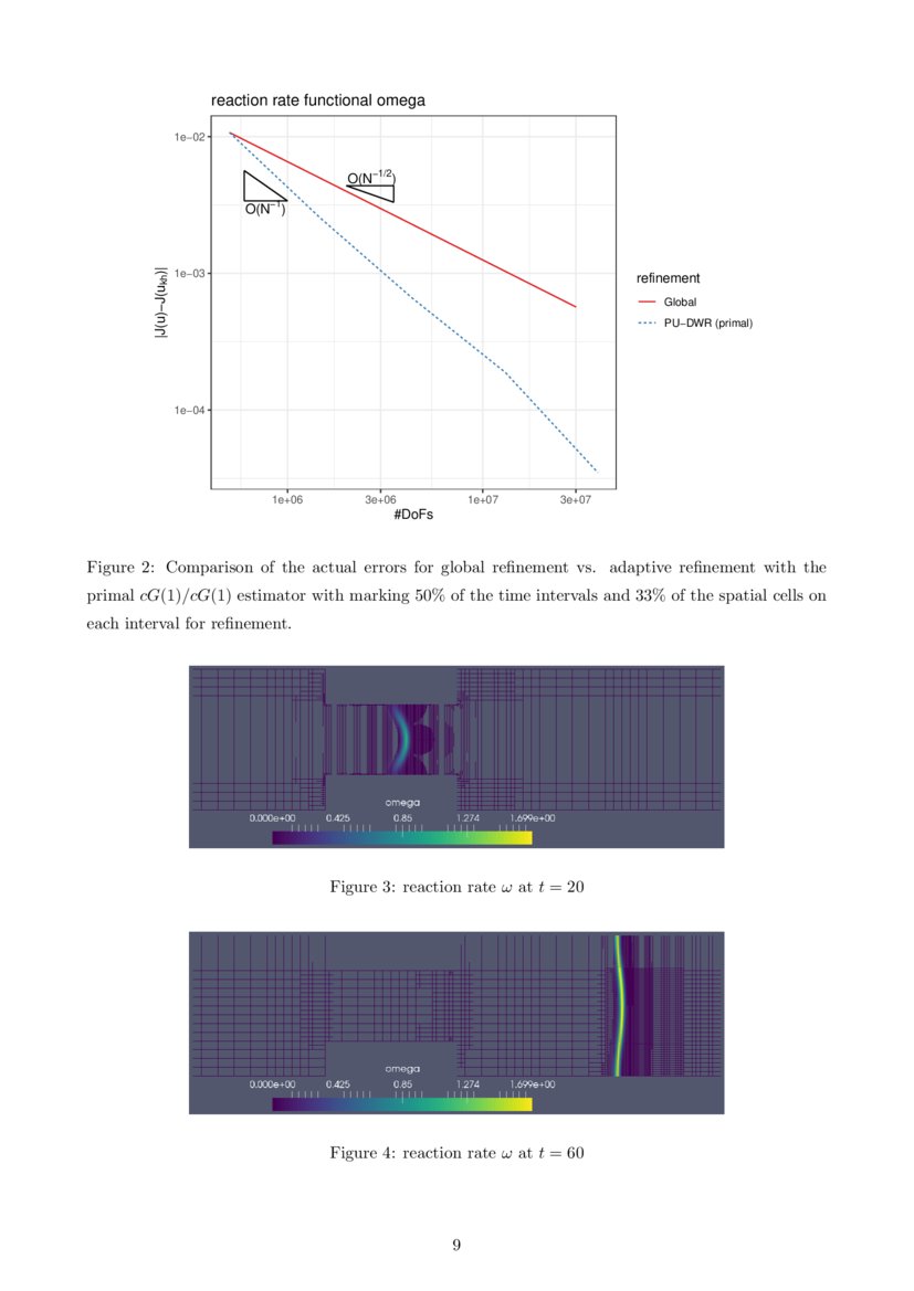 Space Time Error Control Using A Partition Of Unity Dual Weighted Residual Method Applied To Low 