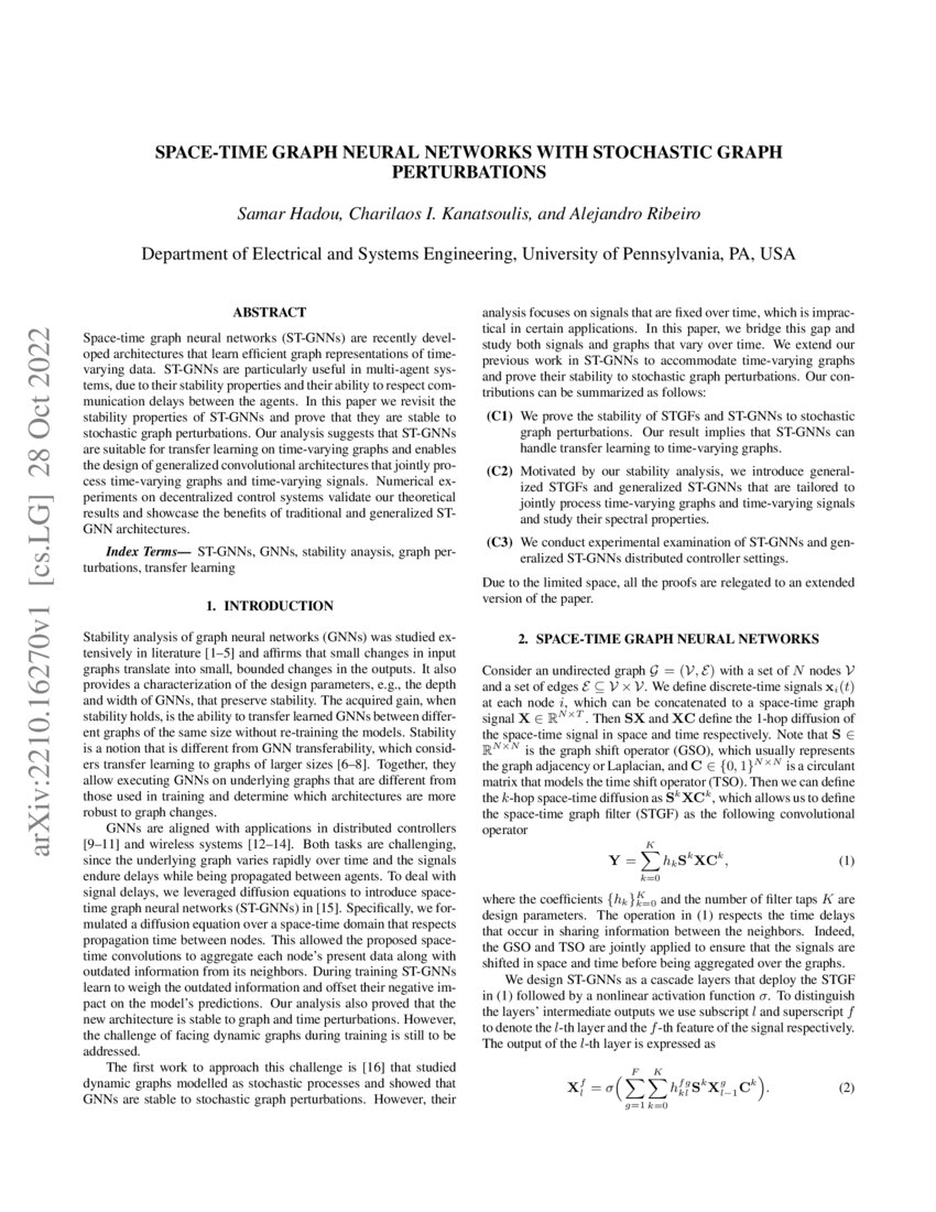 Space Time Graph Neural Networks With Stochastic Graph Perturbations