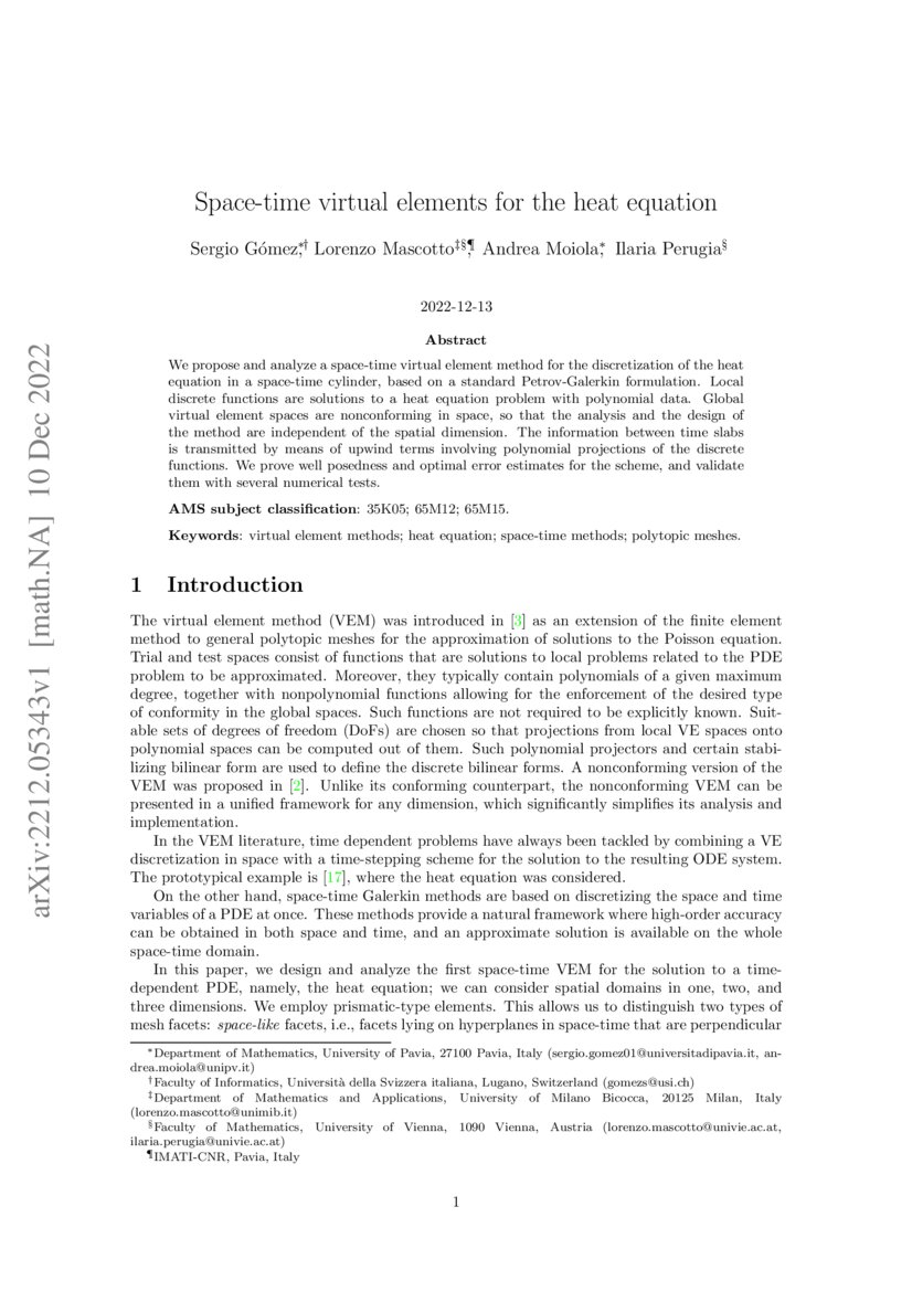 Space Time Virtual Elements For The Heat Equation Deepai