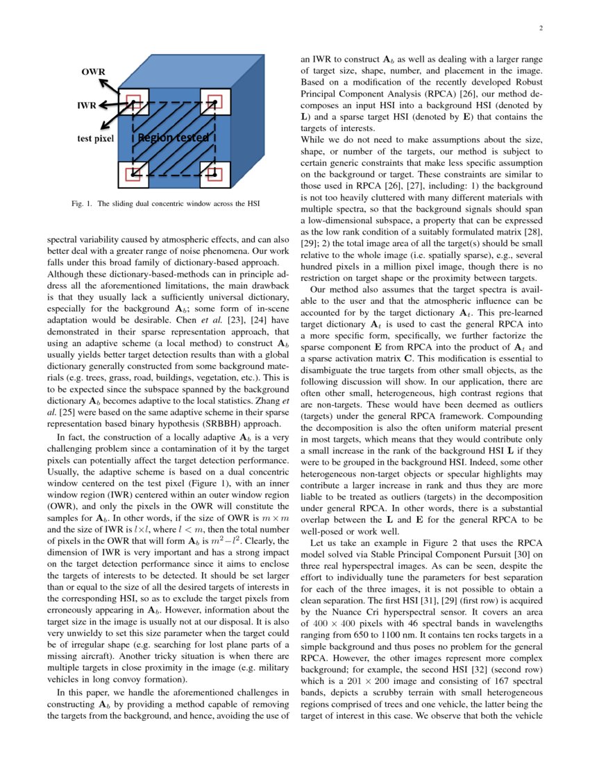 Sparse And Low Rank Decomposition For Automatic Target Detection In Hyperspectral Imagery Deepai