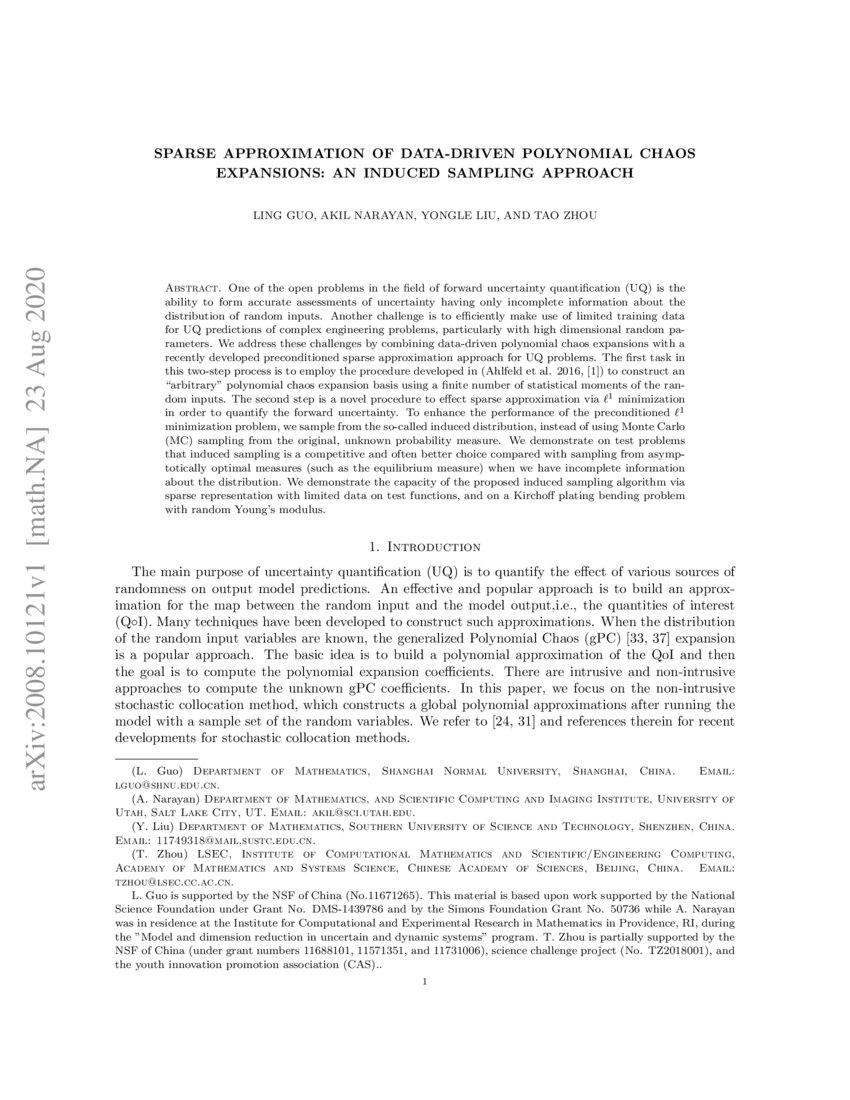 Sparse Approximation Of Data Driven Polynomial Chaos Expansions An Induced Sampling Approach