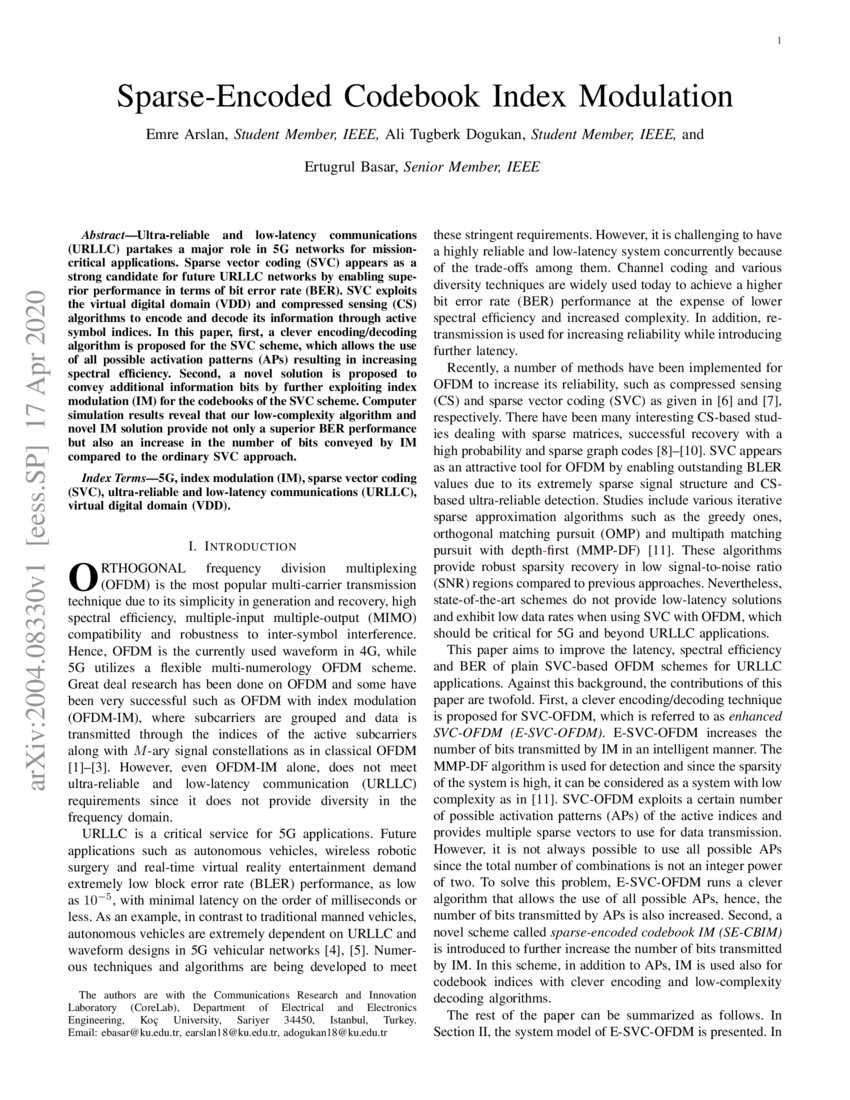 Sparse Encoded Codebook Index Modulation Deepai 6720