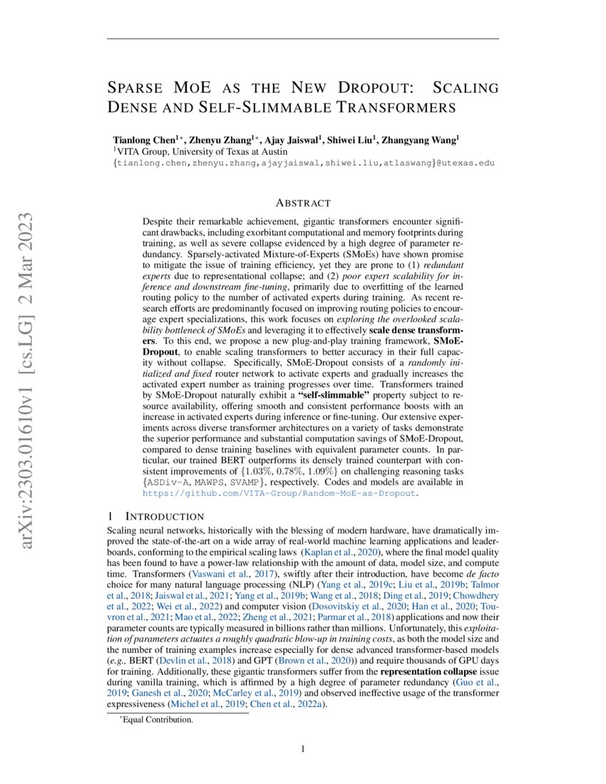 Sparse MoE as the New Dropout: Scaling Dense and Self-Slimmable ...