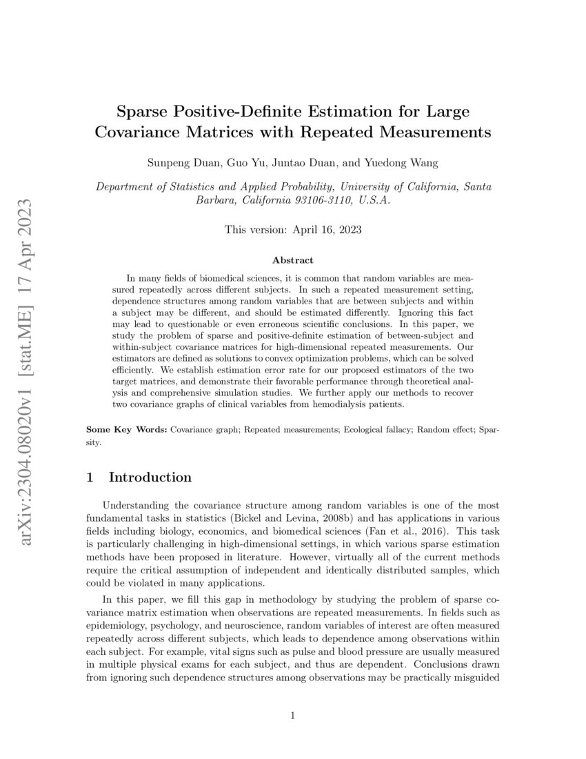 Sparse Positive Definite Estimation For Large Covariance Matrices With