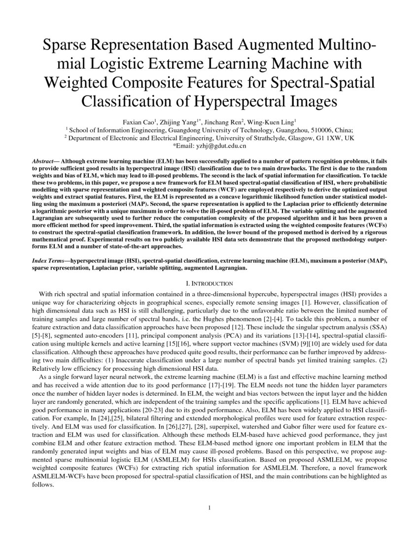 Sparse Representation Based Augmented Multinomial Logistic Extreme Learning Machine with ...